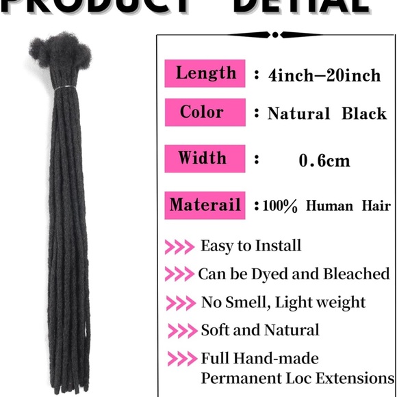 Hair | 16 Inch 1 Strands 06 Cm Width Loc Extensions 100 Real Human Hair ...